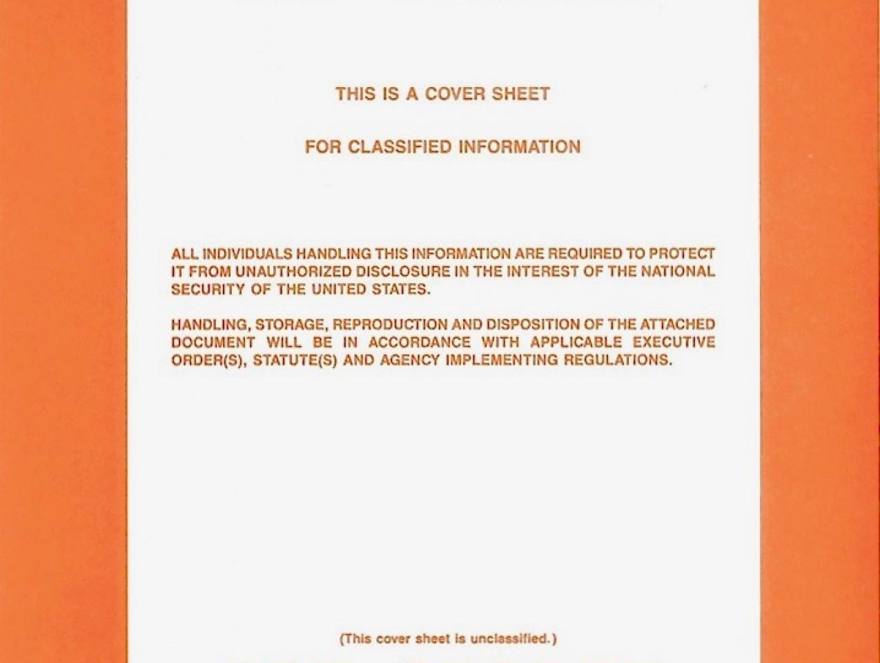 Classified Documents Cover Sheet