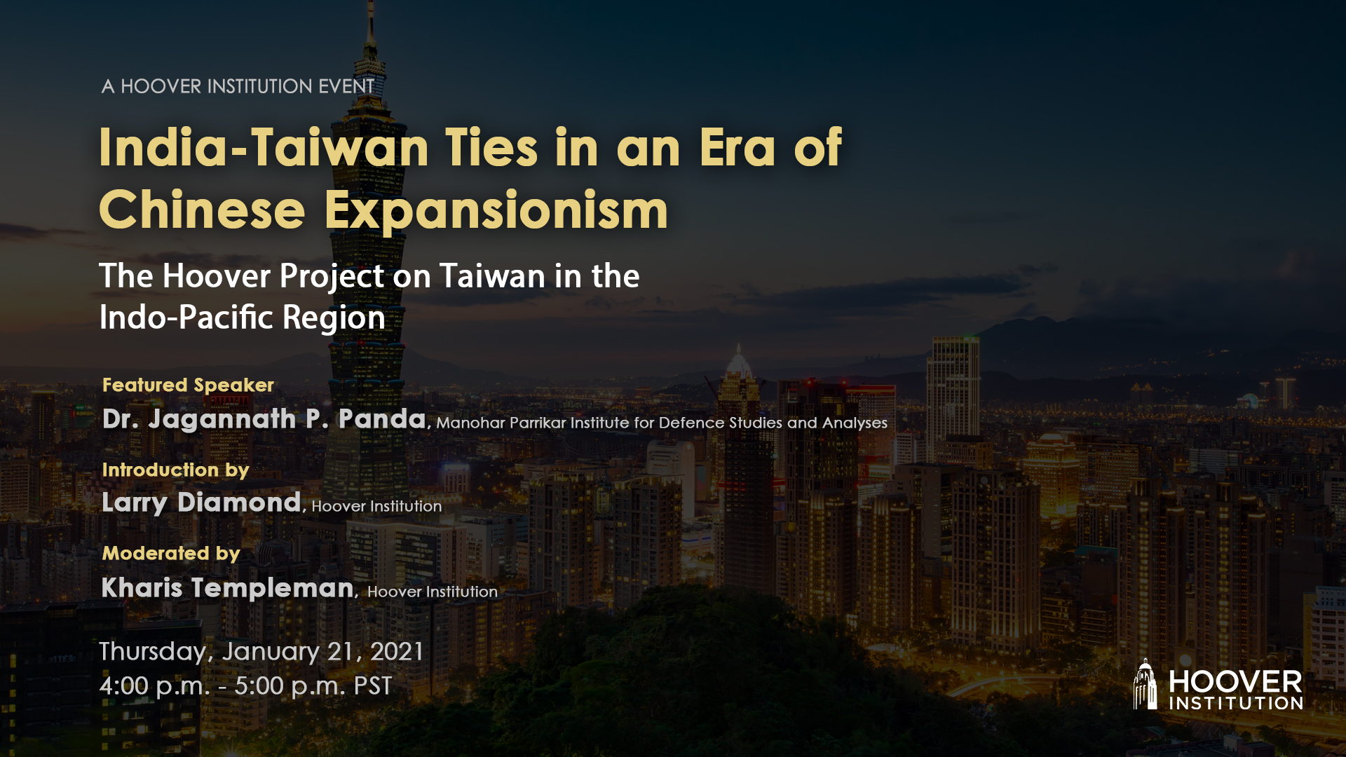 India-Taiwan Ties In An Era Of Chinese Expansionism | Hoover Institution